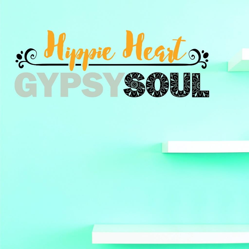 Custom Decals Hippie Heart Gypsy Soul Wall Art Size: 12 X 30 Inches ...