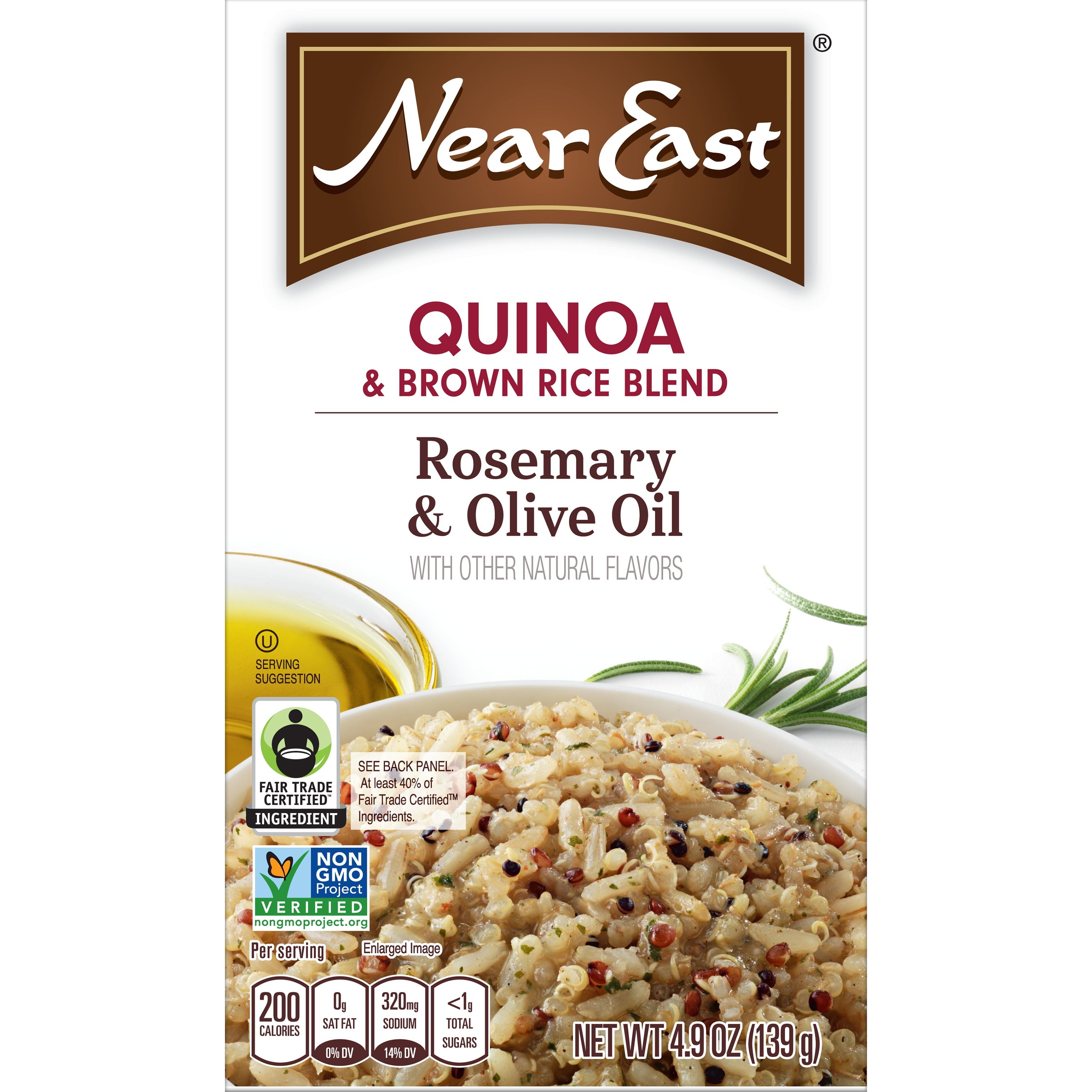 Near East Quinoa & Brown Rice Blend, Rosemary & Olive Oil, 4.9 oz Box ...