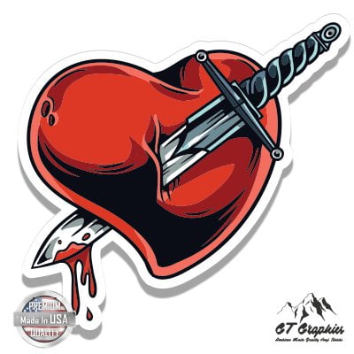 Heart Bleeding - 8" Vinyl Sticker - For Car Laptop I-Pad - Waterproof ...