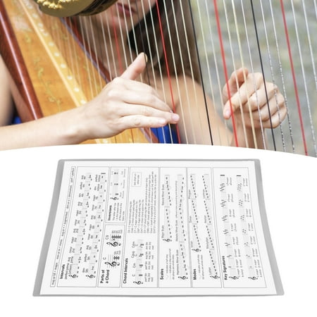 Harp Chord Chart Coated Paper Quick Reference Chord Chart Practice ...