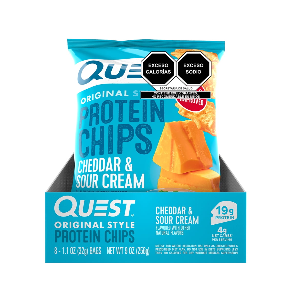 Quest Chips Hojuela horneada sabor Crema y Cheddar - Caja con 8 Quest ...