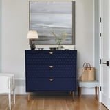 Boyel Living 3 Drawer Dresser for Bedroom, Chest of Drawer, Blue Accent ...
