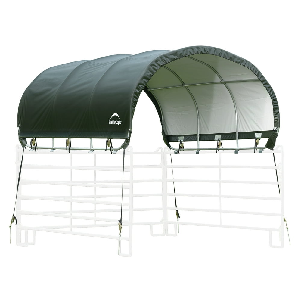 Corral Shelter Livestock Shade 10 X 10 Ft Powder Coated Green corral-shelter-livestock-shade-10-x-10-ft-powder-coated-green