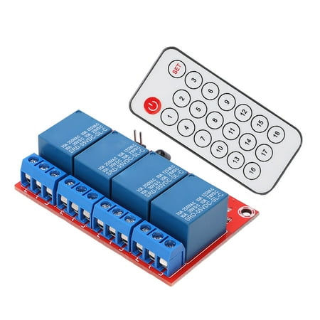 4 Channel DC Relay Module Infrared Remote Receiver Switch 5V 12V 24V ...