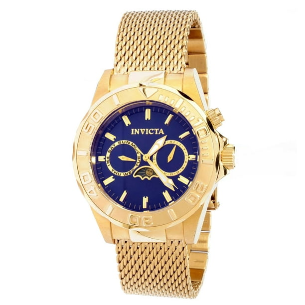 Invicta Men's 10598 Sea Wizard Swiss Gold Tone Stainless Steel Blue ...