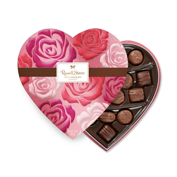 Russell Stover Assorted Milk Chocolate Floral Heart, 10 oz. - Walmart.com
