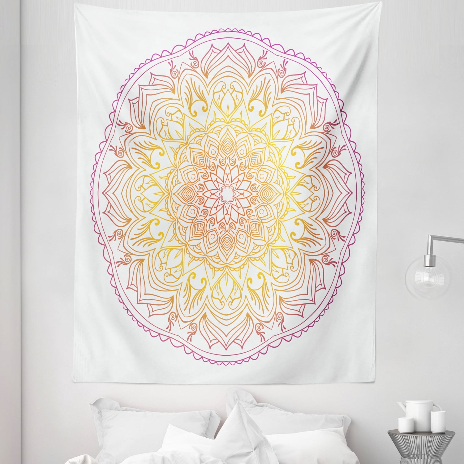 Rainbow Mandala Tapestry, Traditional Colorful Middle Eastern Design ...