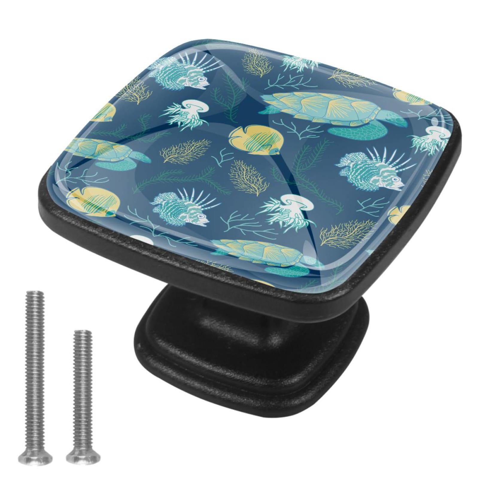 4 Pcs Cabinet Handle Drawer Pulls Sea Beach Tortoise Knobs with Screws ...