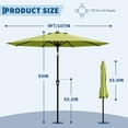 9FT Waterproof UV Resistant Patio Umbrella – Sun Shade with Push Button ...