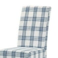GDF Studio Thurber Dining Chairs, Set of 2, Blue/Beige Plaid Fabric ...