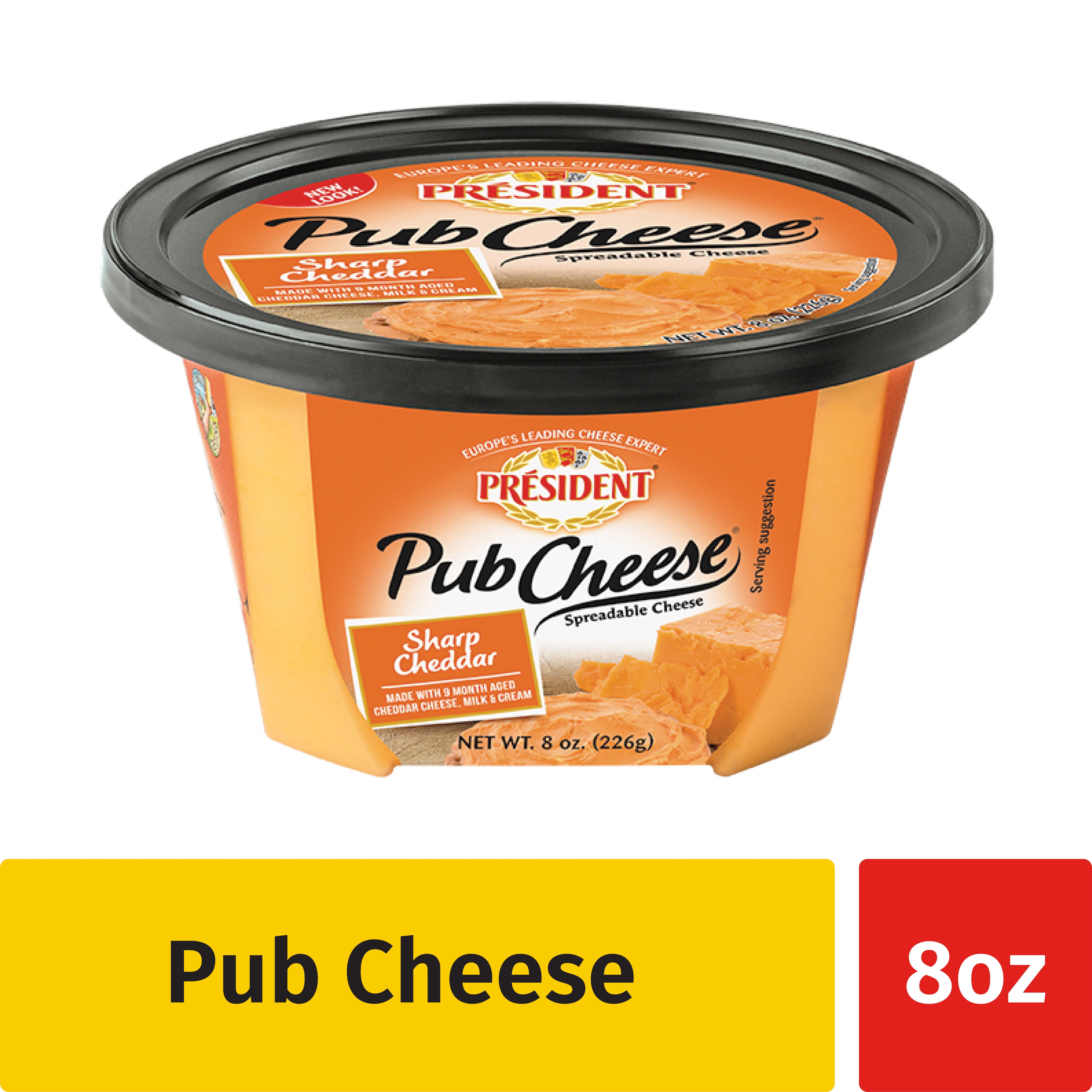 Rondele President Authentic Pub Cheese Sharp Cheddar Spreadable ...