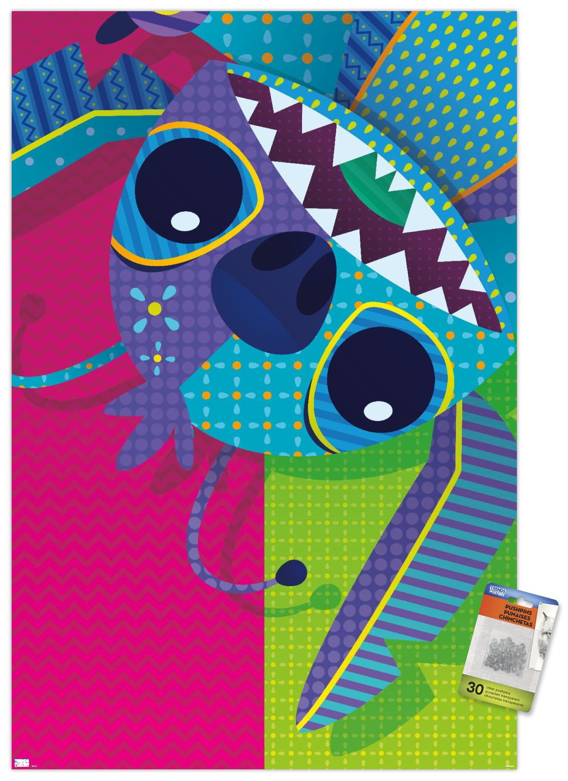 Disney Lilo and Stitch - Stitch Patchwork Wall Poster with Pushpins, 22 ...