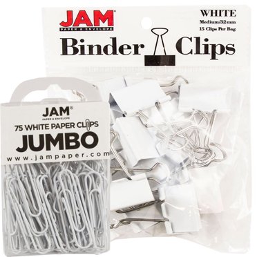 JAM Paper Office Desk Supplies, 1 Paper Clips & 1 Binder Clips, Red, 2 ...