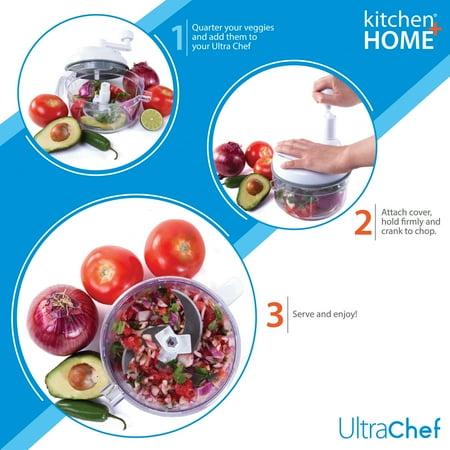 Ultra Chef Express Food Chopper - 7 in 1 Manual Food Processor Chop ...