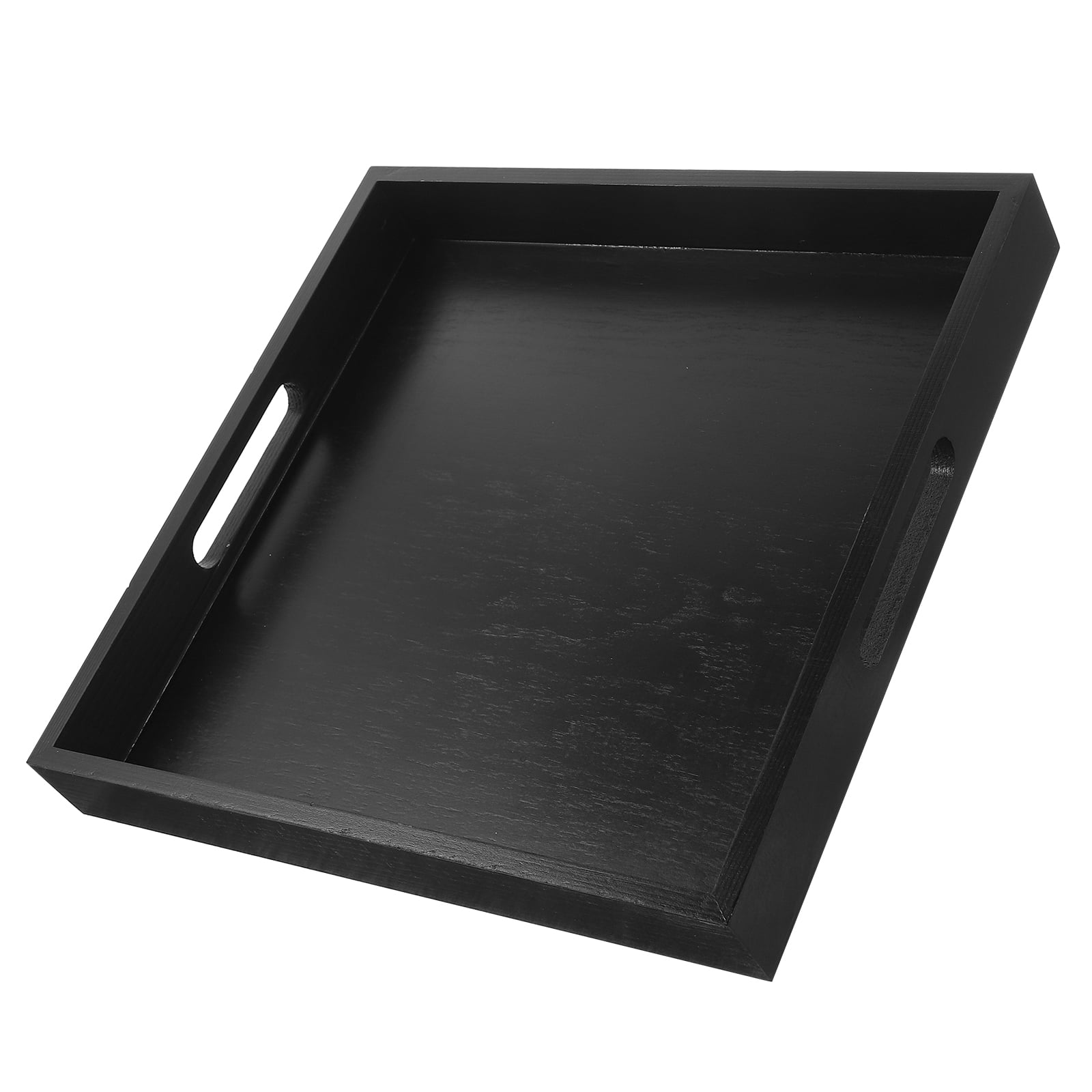 Click here for Qusenong Black Sturdy Wooden Serving Tray Snack Se... prices