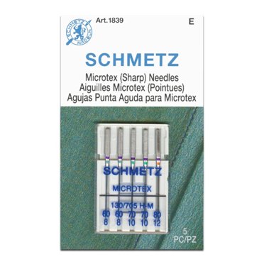 Schmetz Microtex Size 80/12 Sharp Machine Needles, 5 Count - Walmart.com