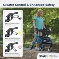 Drive Medical Nitro Sprint Senior Mobility Rollator with Seat, Blue ...