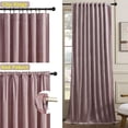 Cream Beige Velvet Curtains 84 Inches 2 Panels Thermal Insulated Window ...