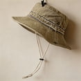 Yuanlong Unisex Washed Denim Bucket Hat Chin Strap Summer Sun Hat Solid ...