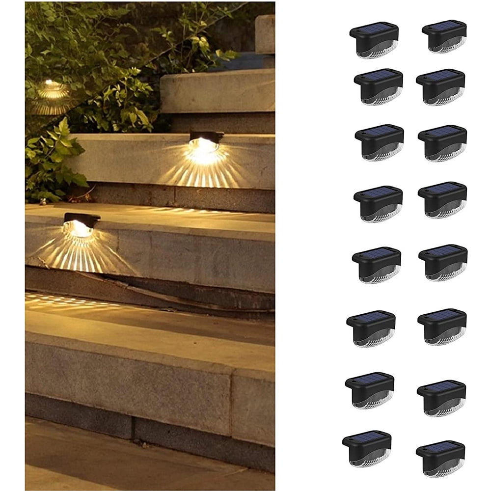 Solar Deck Lights Outdoor, 16 Pack Solar Step Lights - Walmart.com