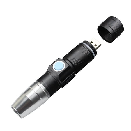 （Black）365nm Ultraviolet Mini Uv Led Flashlight Rechargeable Versatile ...