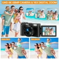 Digital Camera 4K 48MP Vlogging Camera for Youtube Autofocus 16X Digital Zoom Video Cameras with ...