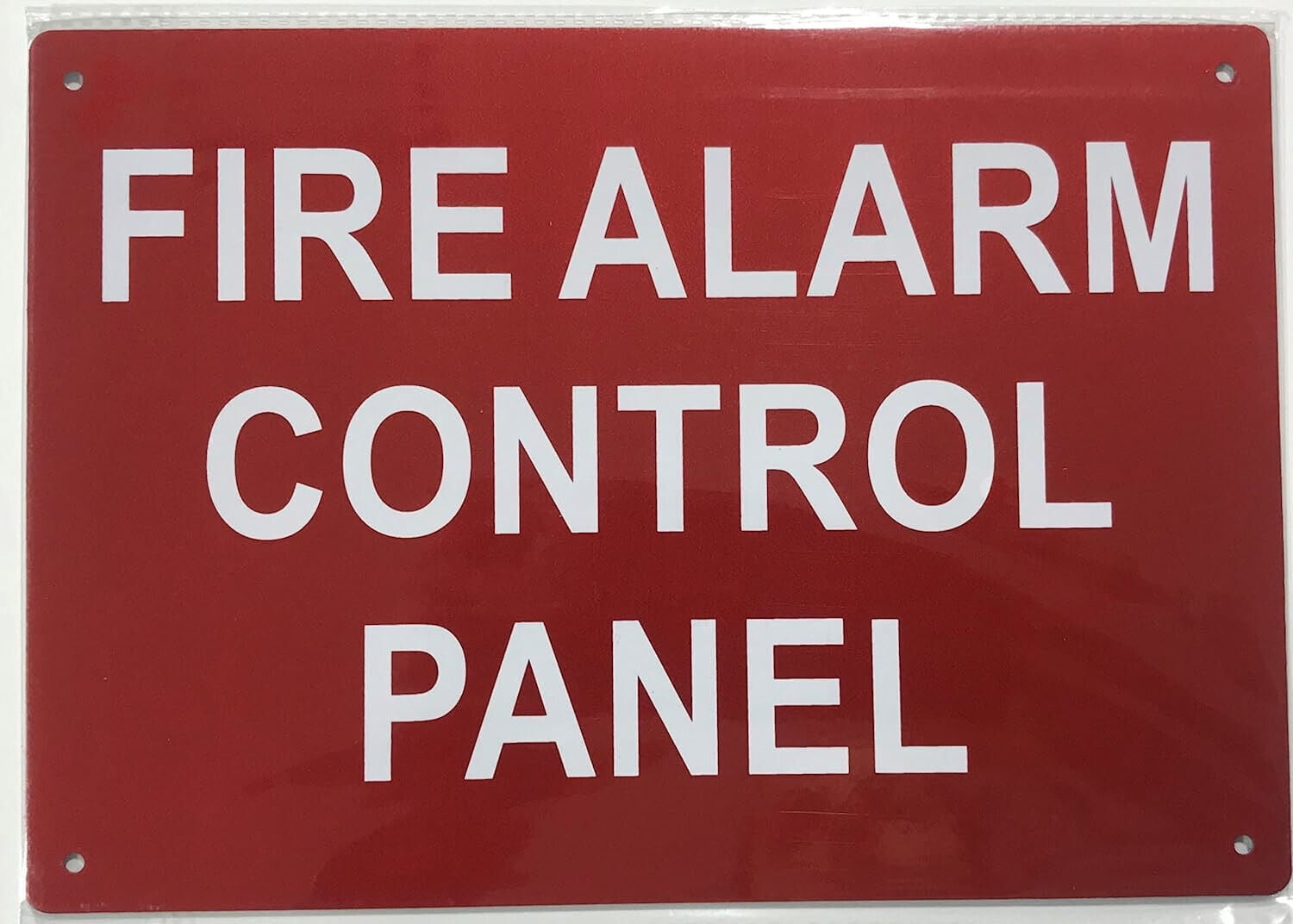 FACP FIRE ALARM CONTROL PANEL SIGN (7X10,RED,ALUMINUM) -ref16822 ...