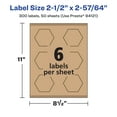 Avery Kraft Brown Hexagon Labels, 2-1/2" x 2-57/64", 300 Labels ...