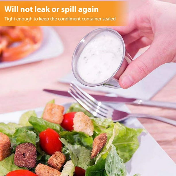 Contenedores de condimentos con tapa - 6 tazas de aderezo para ...