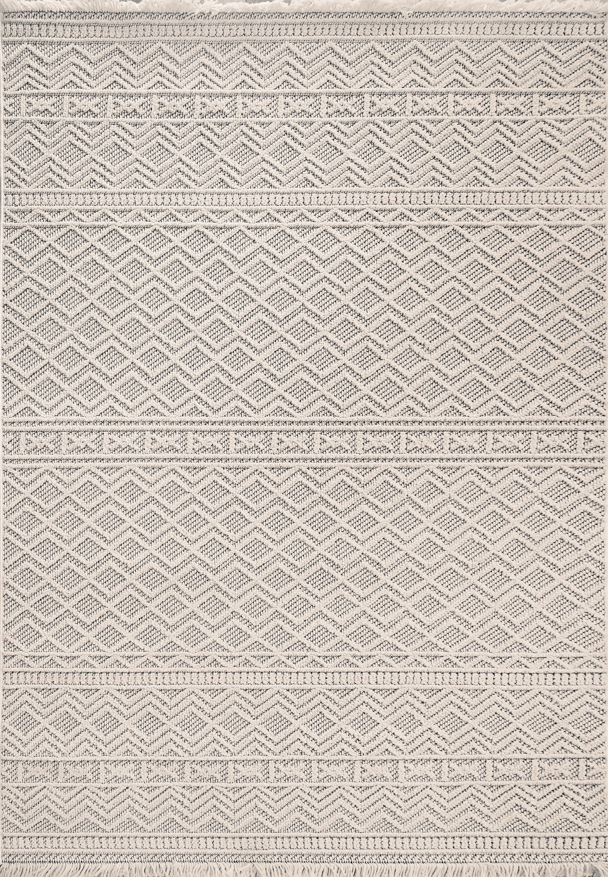 Dynamic Rugs Seville Ivory/Soft Grey 5X7 Geometric Area Rug - Walmart.com