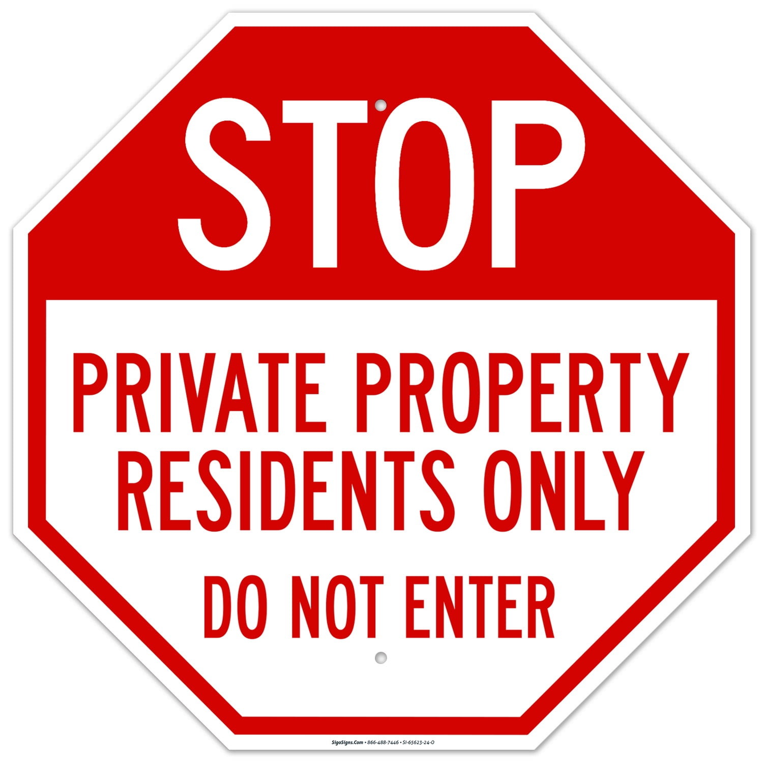 Private Property Residents Only Do Not Enter Sign, - Walmart.com