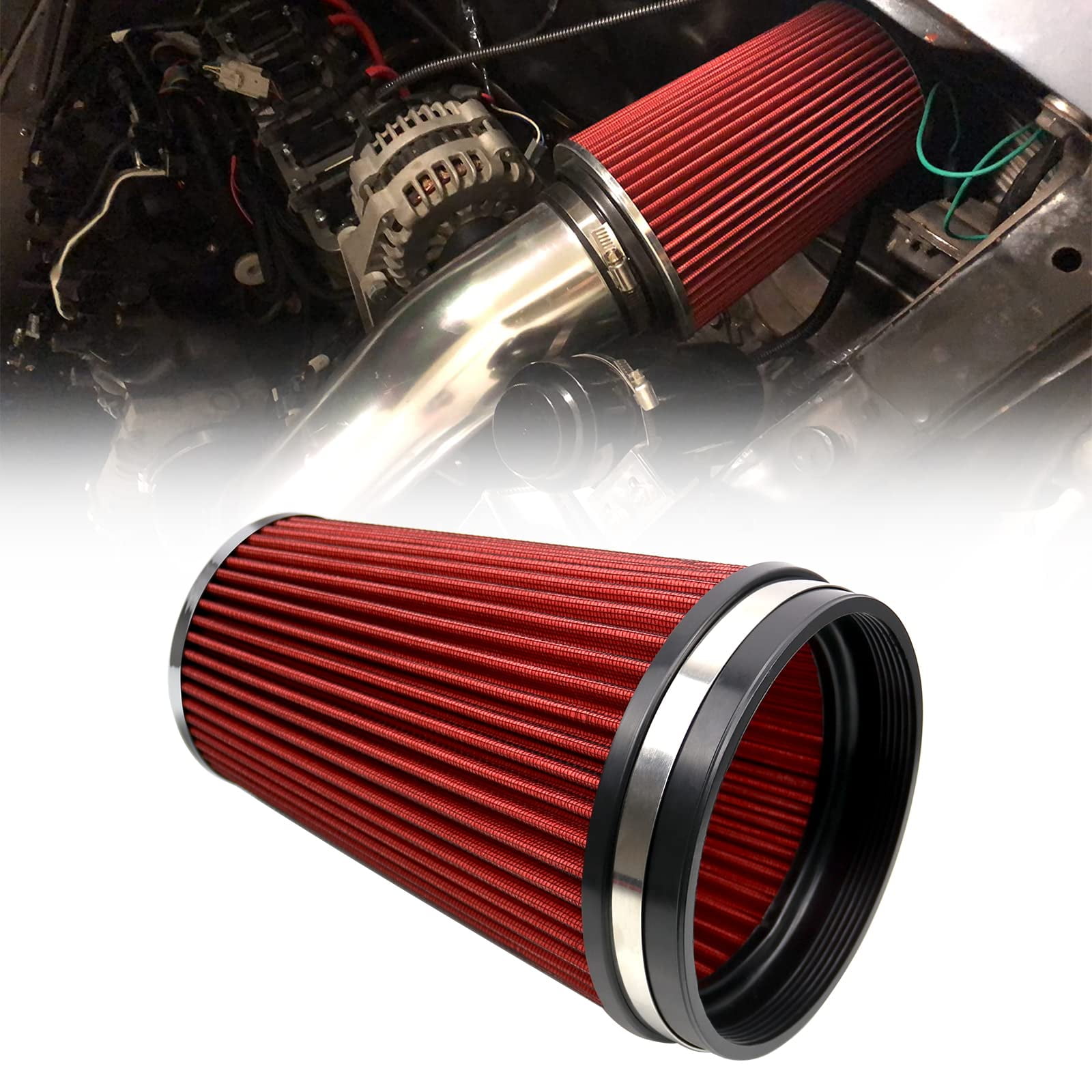 RULLINE 152mm 6" High Flow Round Tapered Cone Closed-Top Washable Clamp ...