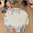 Autumn Pumpkin Round Placemats Set of 4, Braided Polypropylene Place ...