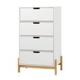 4 Drawer Scandi Minimalist Solid Wood Chest Dresser White
