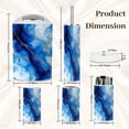 Bathroom Accessory Set 6 Piece with Blue silver abstract marble liquid ...