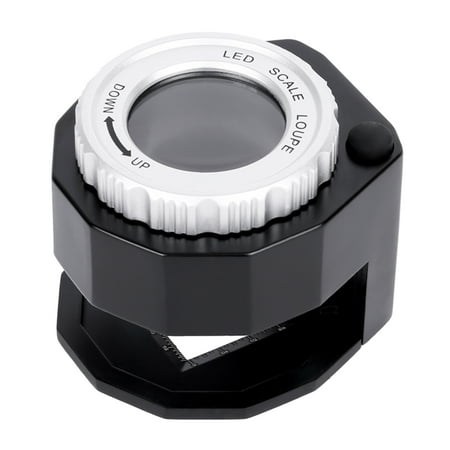 Led Scale Loupe 30X Adjustable Magnification Folding Magnifier Metal ...