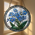 Delicate Blue Flower Glass Style Suncatcher – Decorative Window Decor ...