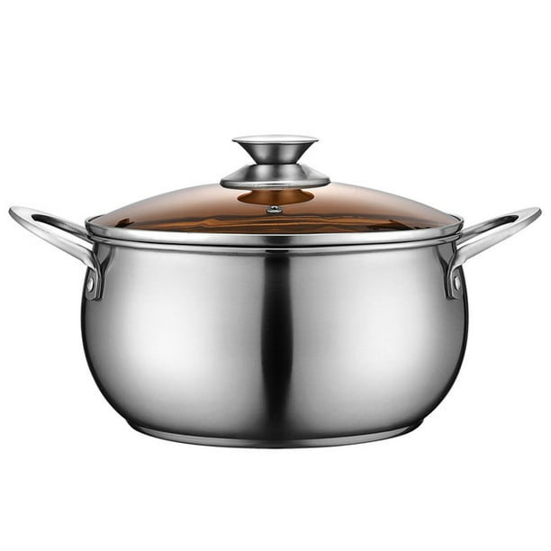 23x13cm Induction Base Stainless Steel Soup Pot Cooking Stew Pot with ...