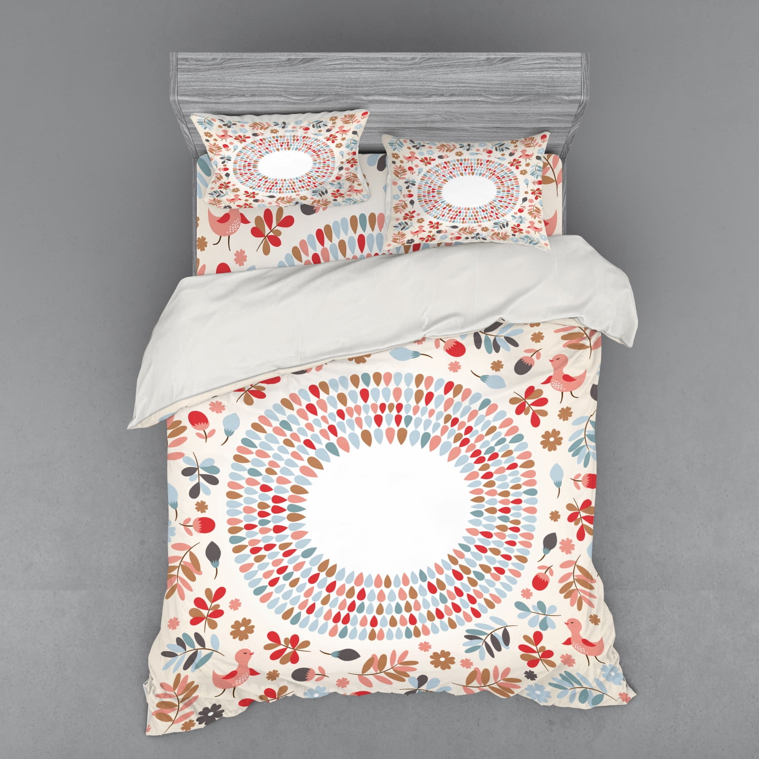 Ambesonne Spring Bedding Set 4 Pcs, Botany and Birds Art, Queen ...