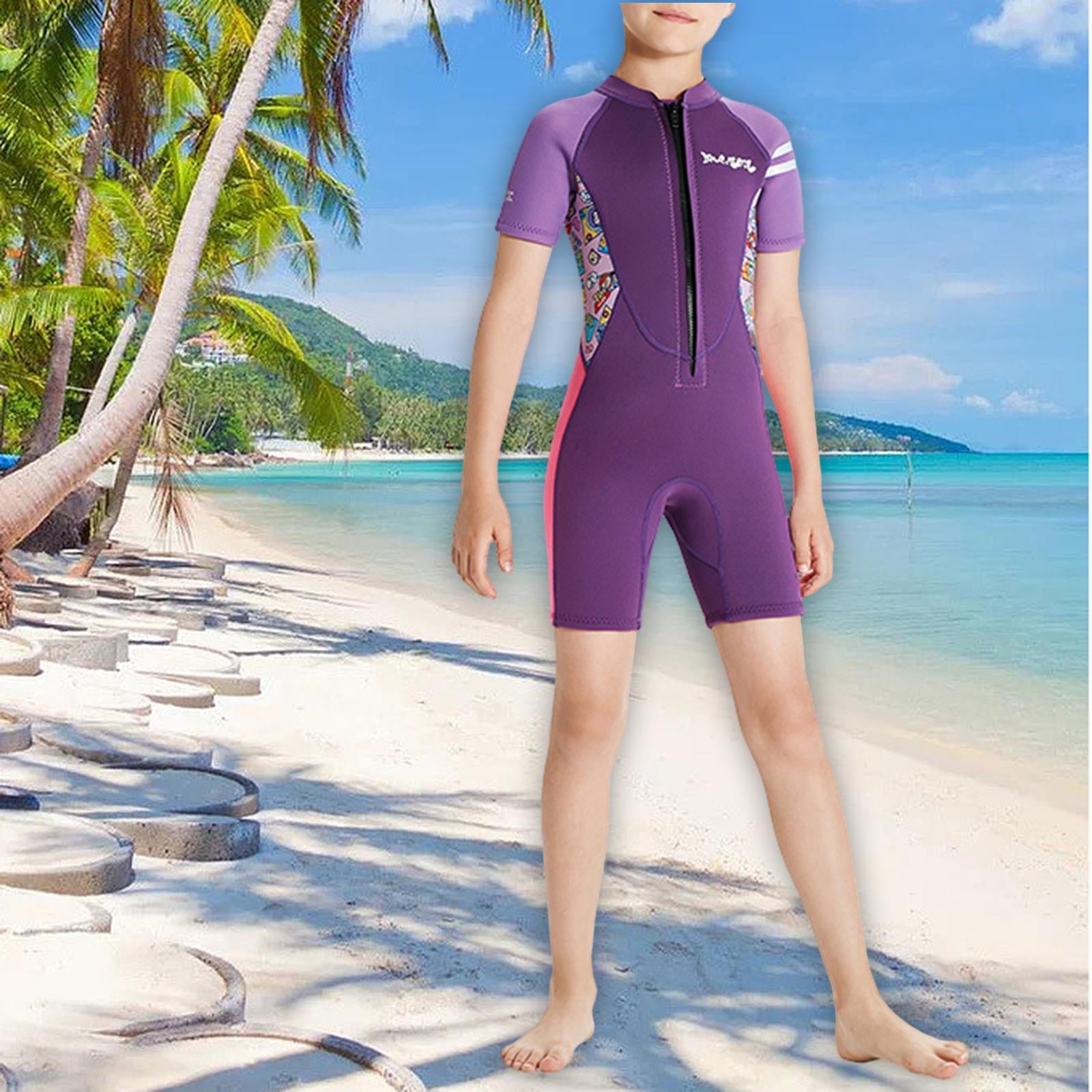 Traje de baño corto deportivo Cola para niñas violeta M | Walmart en línea