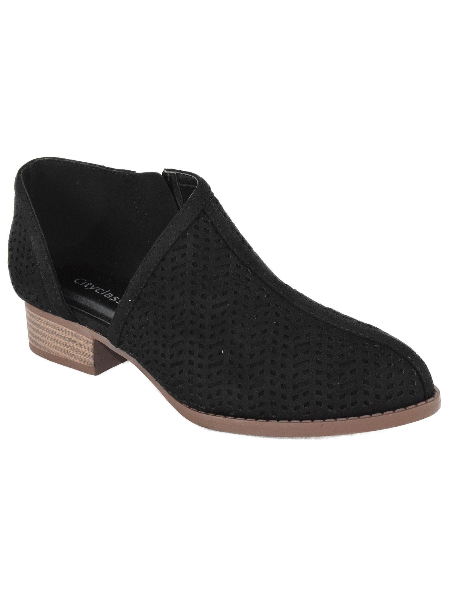 Decade Suede Black Small Short Heel City Classified Women Side Zipper ...