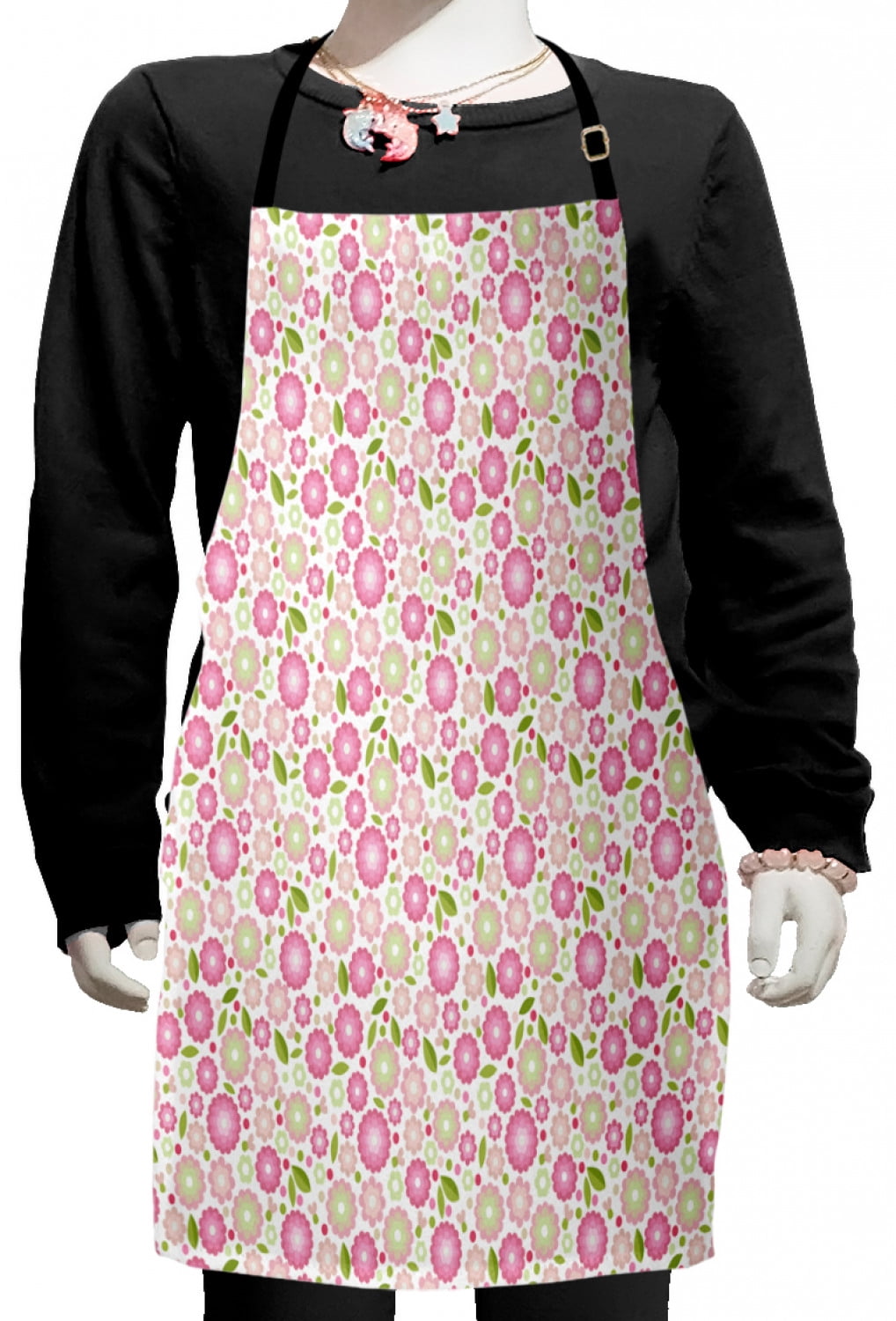 Flower Kids Apron, Pastel Toned Feminine Romantic Petals with Leaves ...