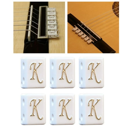 6 Pieces Guitar String Retainer, for Classical Guitar Replacement white ...