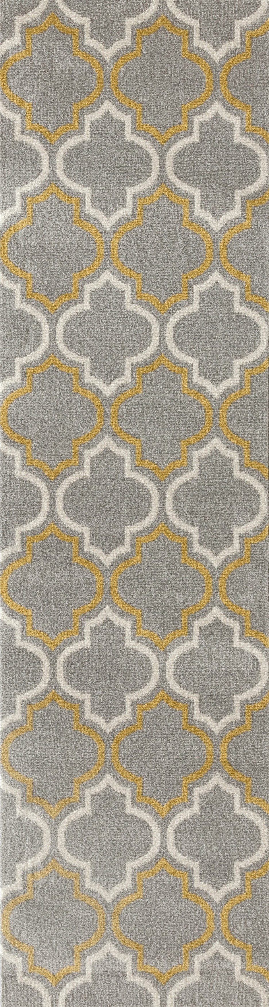 Modern Moroccan Trellis Grey/ Yellow Runner - Walmart.com