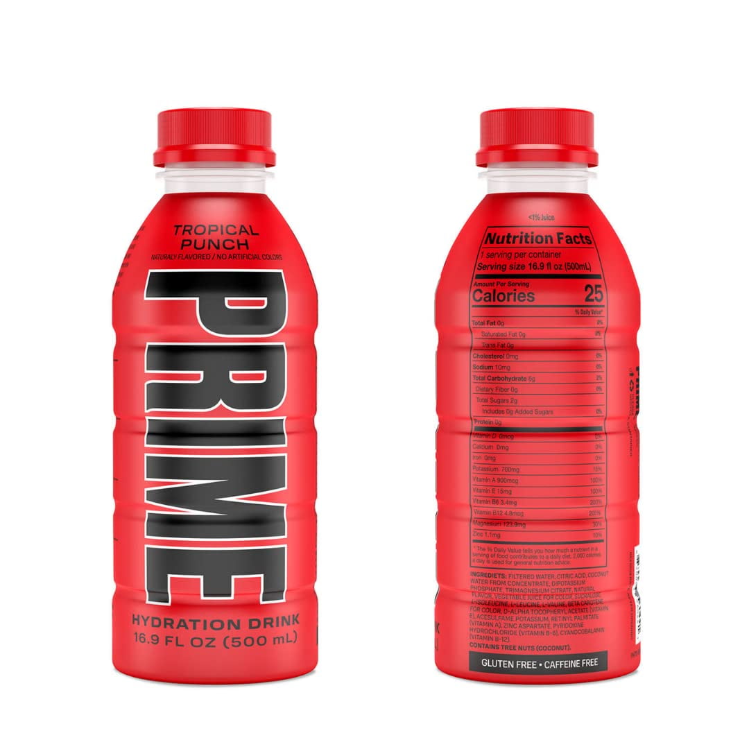 Prime Hydration Variety Pack - Energy Drink, Electrolyte Beverage ...