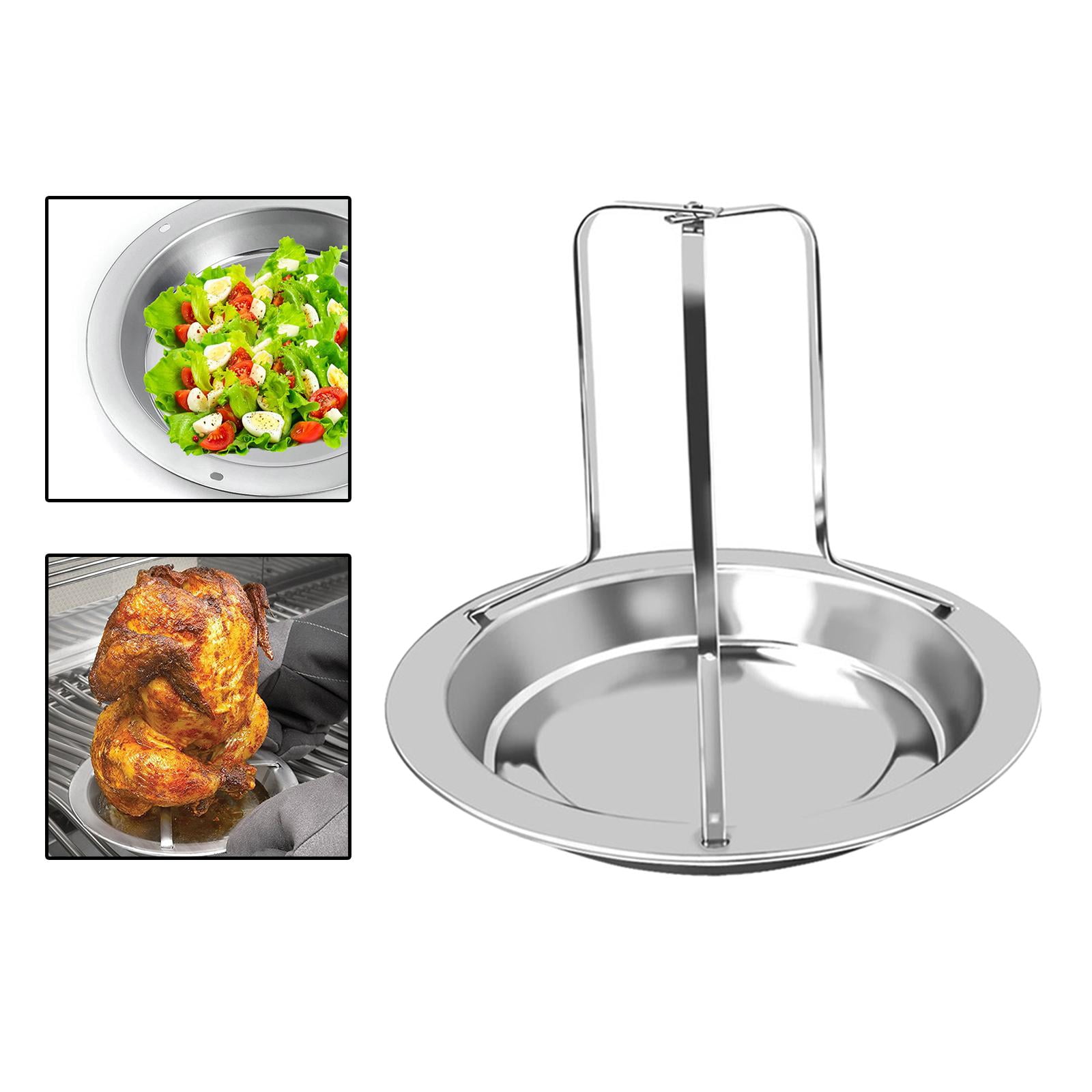 Stainless Steel Can Chicken Roaster Rack Holder Roasting Pan Tray ...