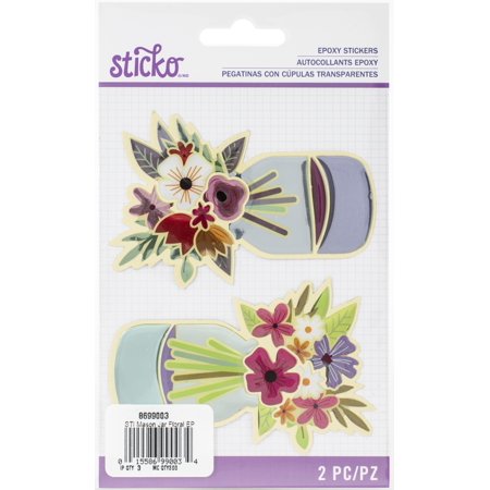 Sticko Raised Channel Epoxy Stickers-Mason Jar Floral | Walmart Canada