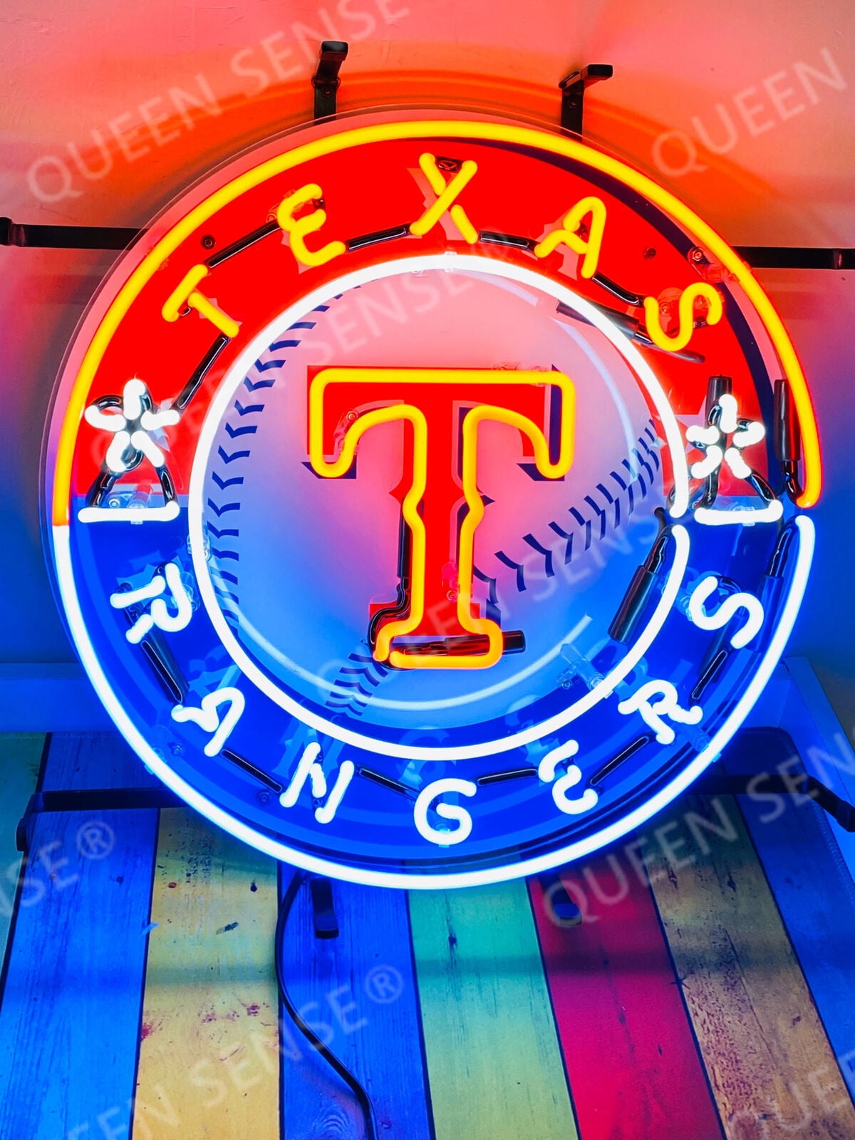 Queen Sense 24"x24" For Texas's Sports Team Rangers Neon Sign HD Vivid ...