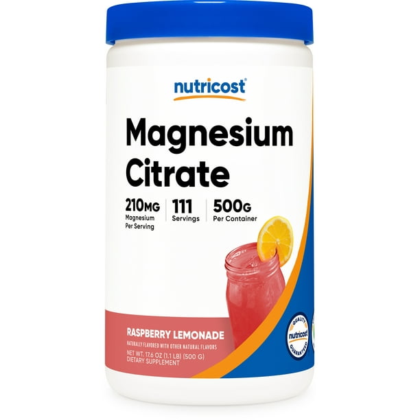 Nutricost Magnesium Citrate Powder (Raspberry Lemonade, 500 Gram ...