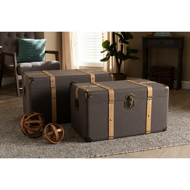 DecMode Rustic Wood Stacked Style Storage Trunk, Set of 3 32", 29", 26 ...